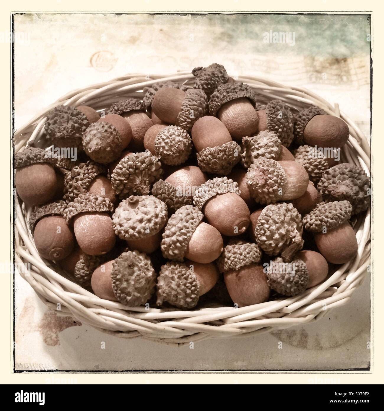 A basket of decorative store bought acorns Stock Photo - Alamy