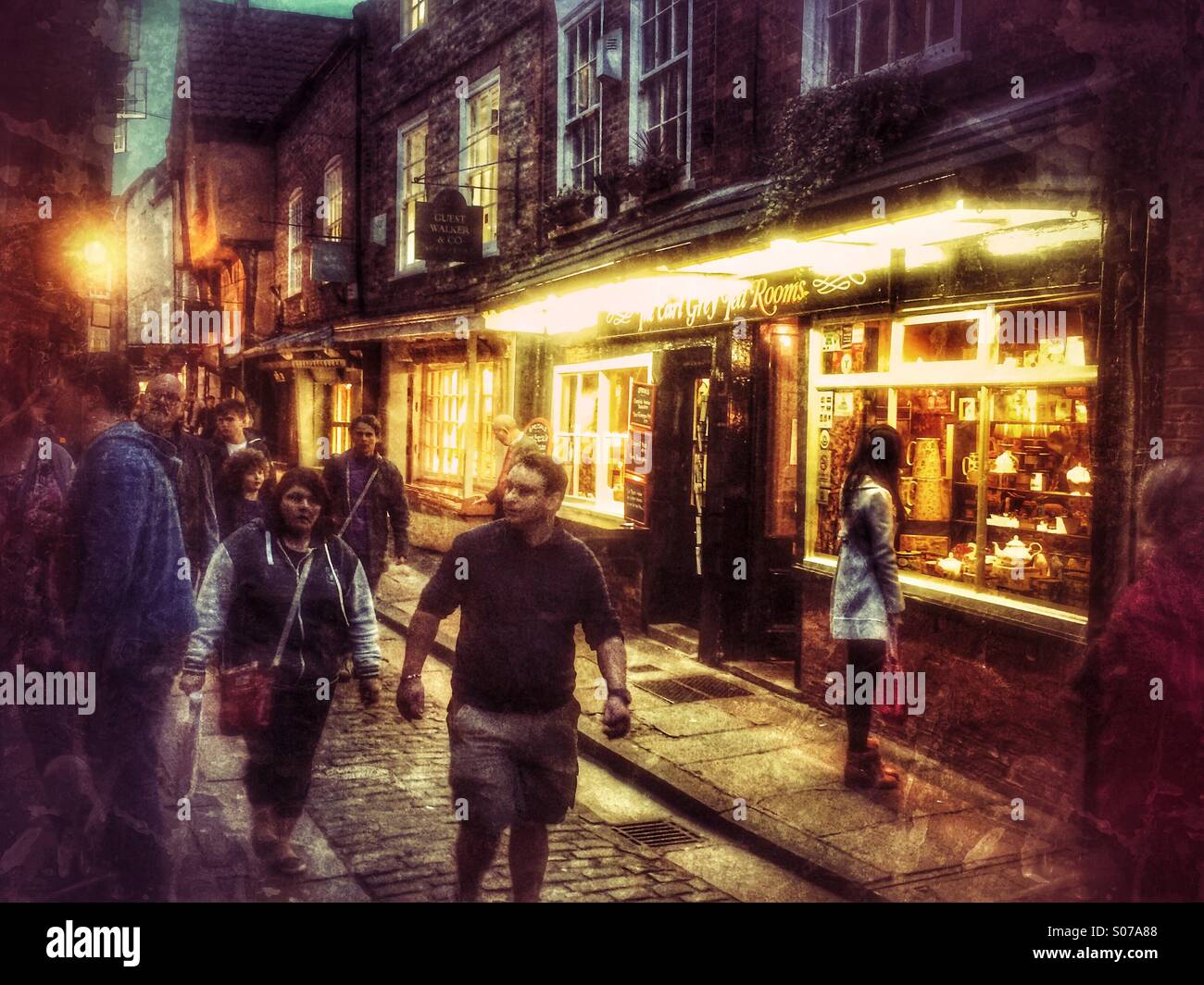 The Shambles at night York North Yorkshire England UK Stock Photo - Alamy