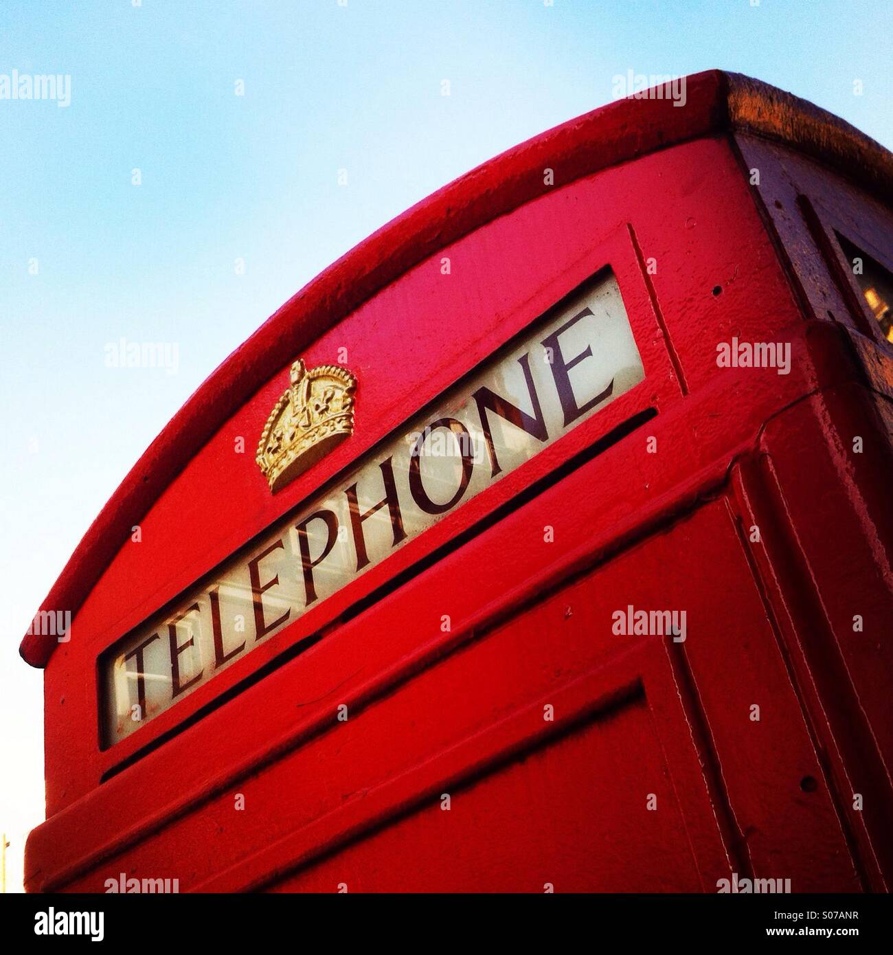 A famous red London phone booth. London England UK Stock Photo - Alamy