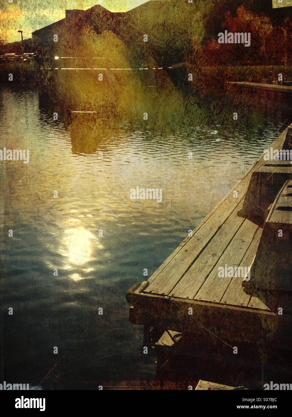 The edge of a boat dock Stock Photo - Alamy