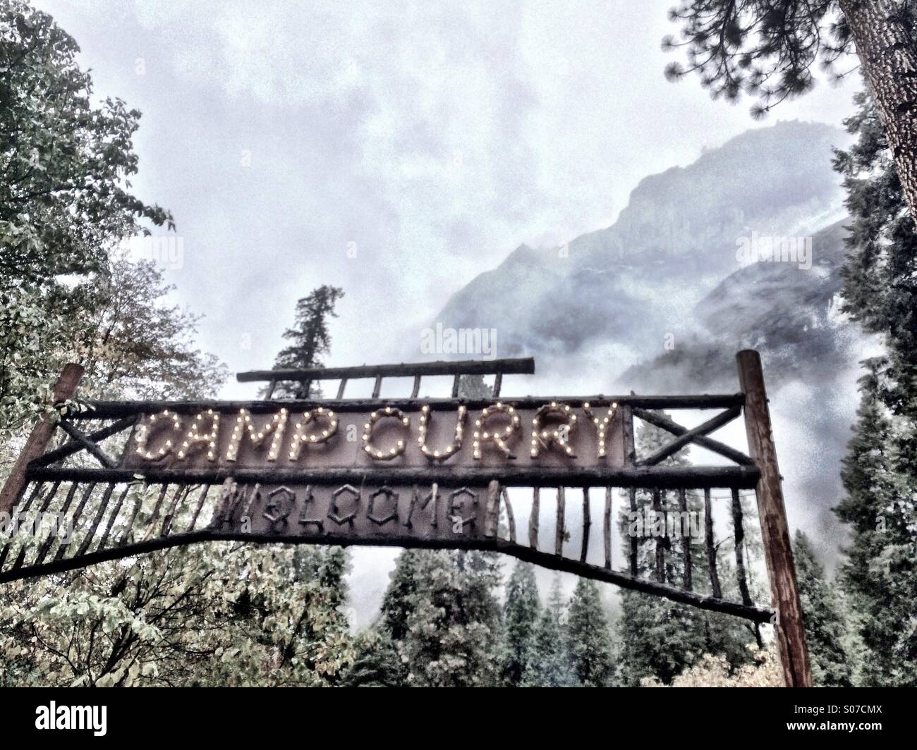 Camp curry, Yosemite National Park Stock Photo - Alamy