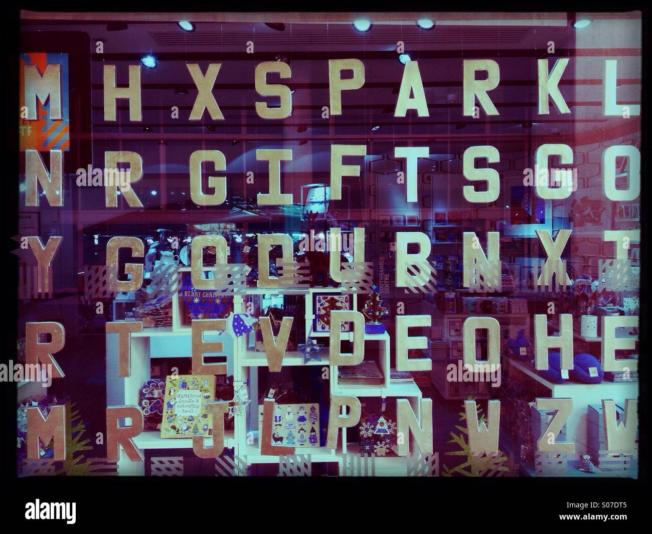 Alphabet in shop window Stock Photo - Alamy