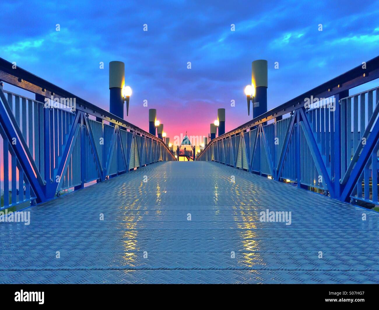 Bridge in sunset Stock Photo - Alamy