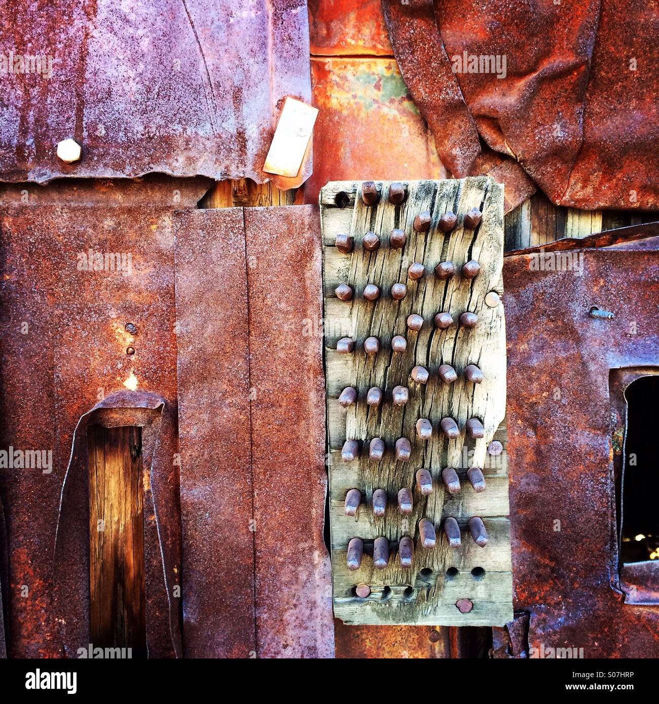 Metal and wood texture Stock Photo - Alamy