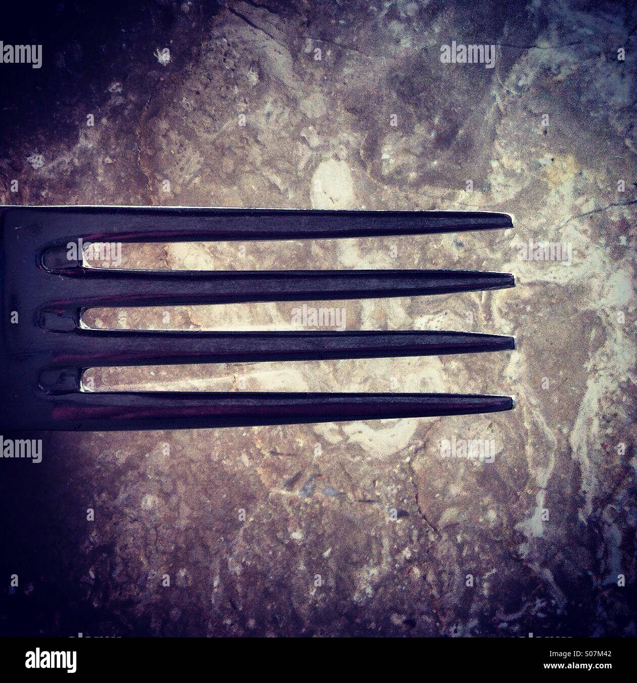 Detail of a fork in close-up Stock Photo - Alamy