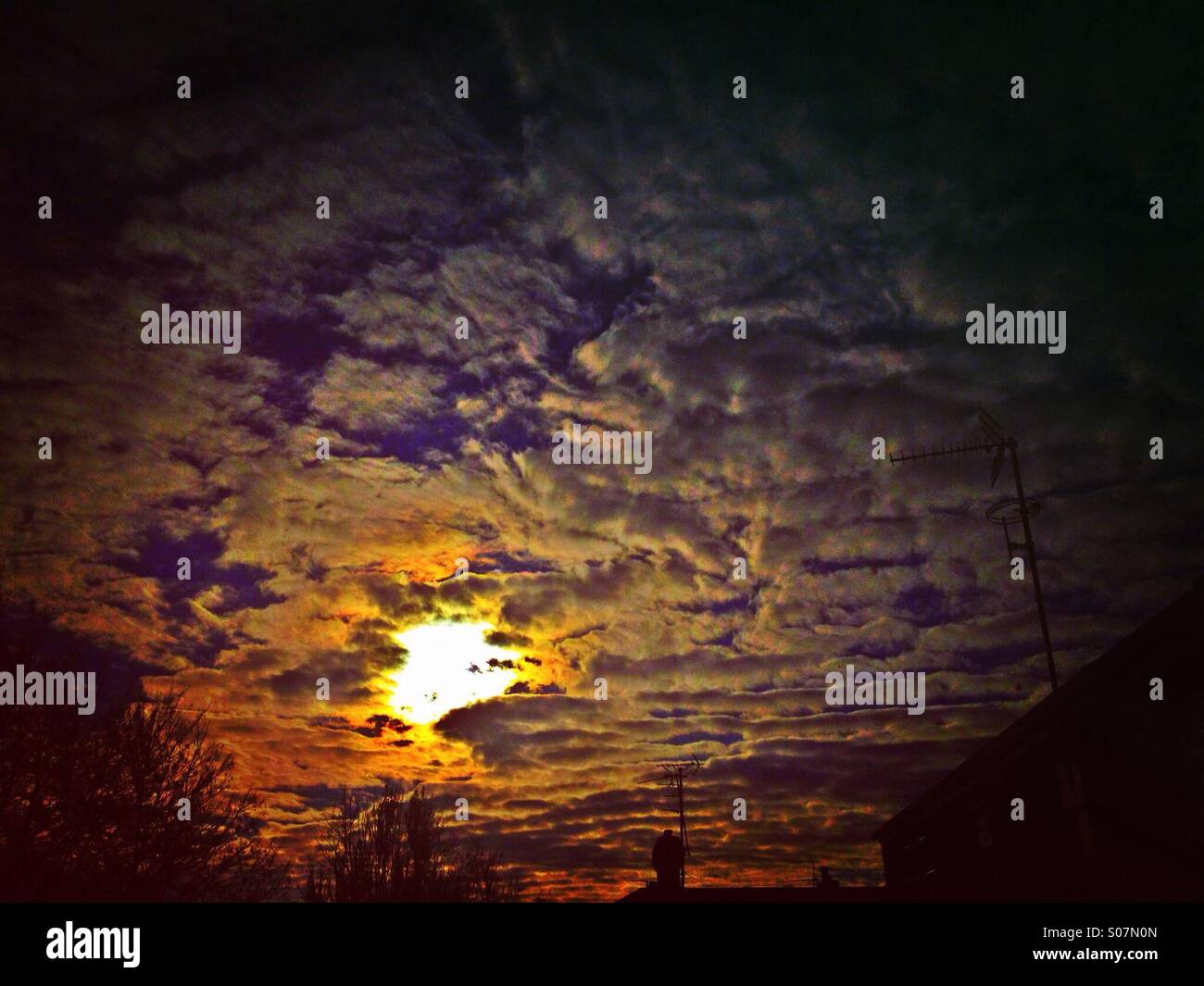 Weird sky in morning Stock Photo - Alamy