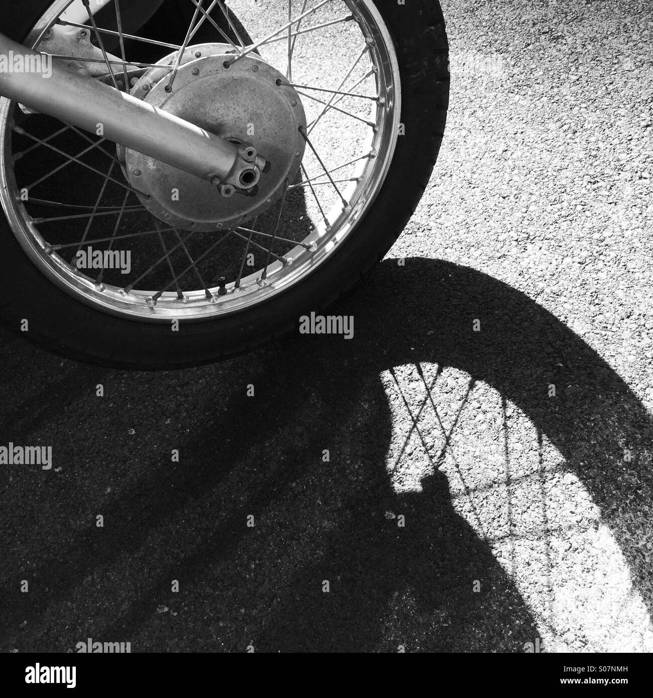 Motorcycle wheel Black and White Stock Photos & Images - Alamy
