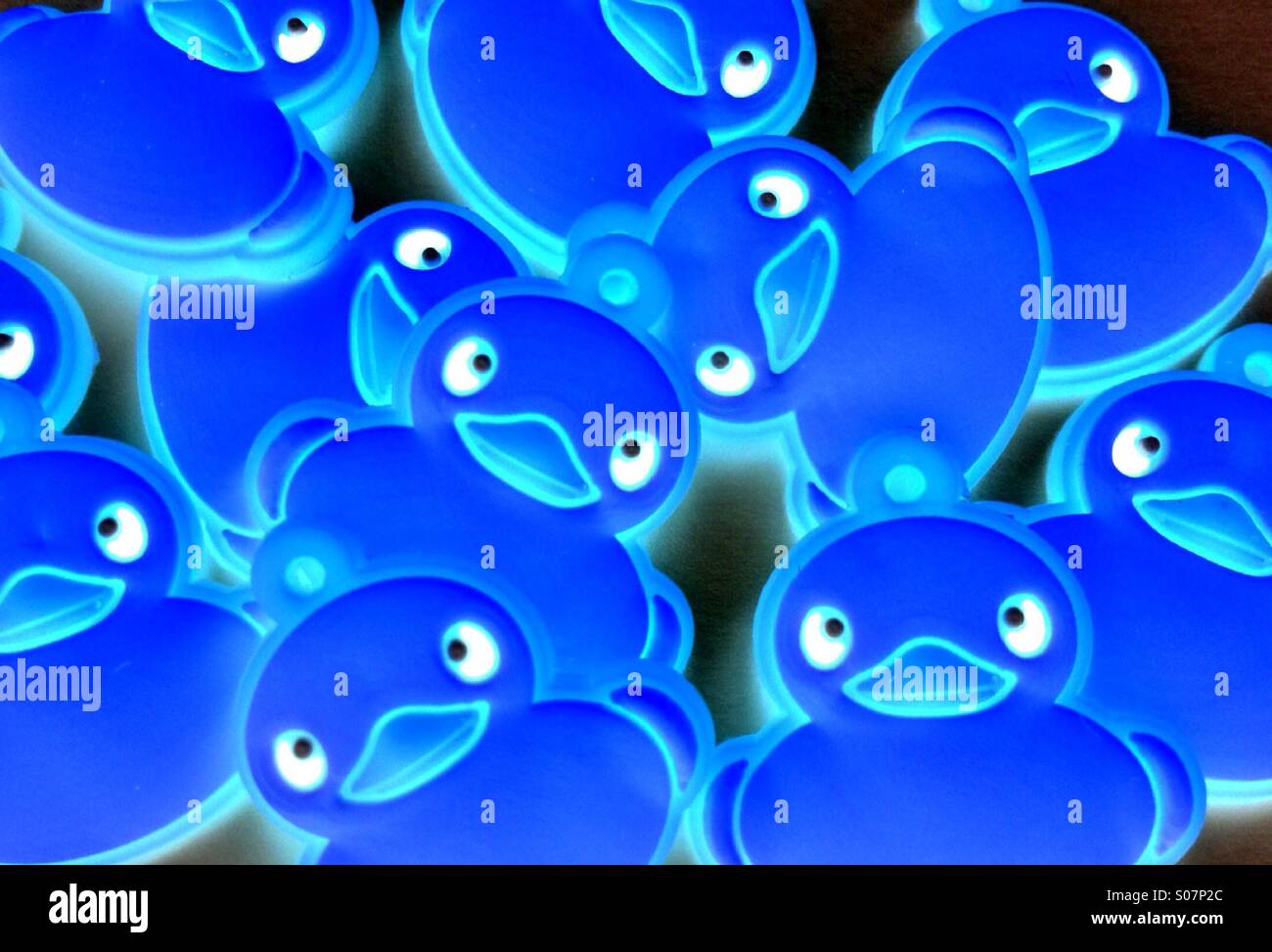 Colour inverted photo of duck embellishments Stock Photo - Alamy