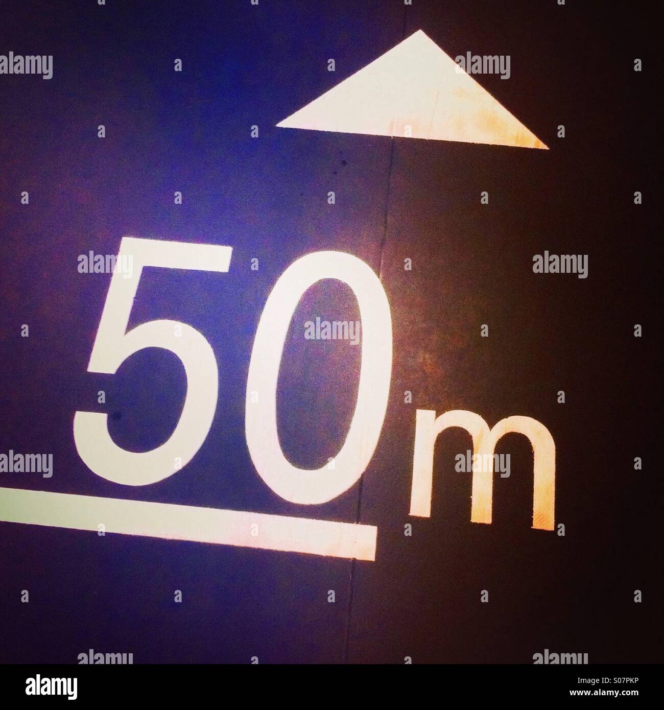 50m this way Stock Photo - Alamy