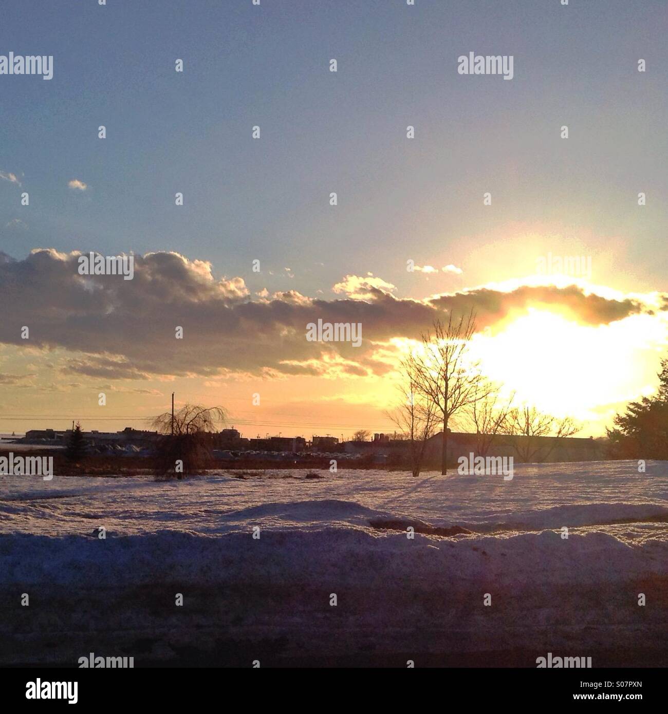 A winter sunset in Summerside, Prince Edward Island Stock Photo - Alamy