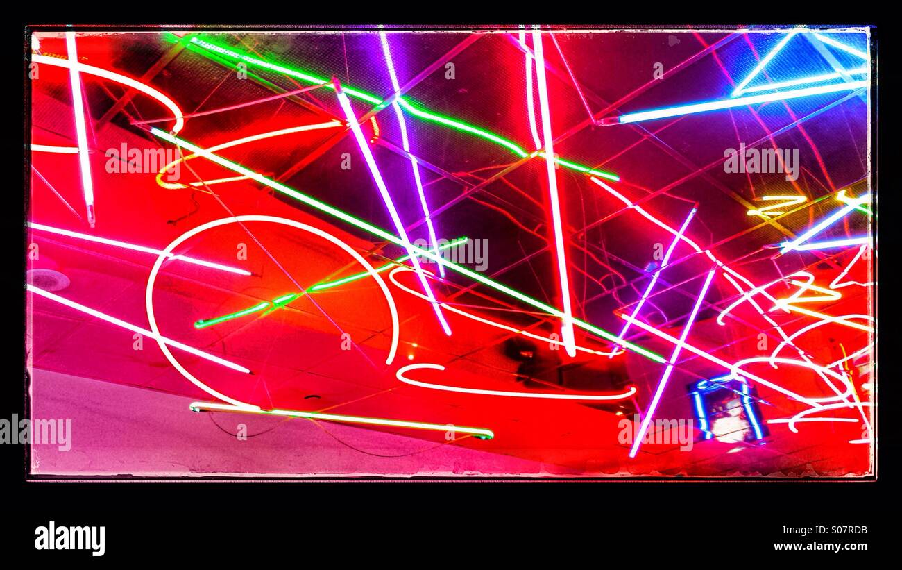 Red Neon Tubular Art Stock Photo - Alamy