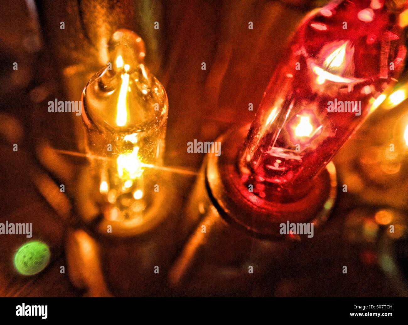 Christmas tree lights Stock Photo - Alamy