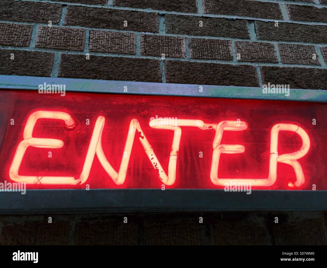 Neon light sign Stock Photo - Alamy