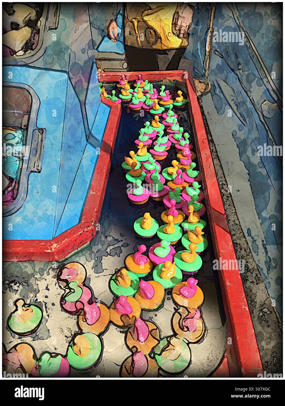 Fun fair arcade game with duckies Stock Photo - Alamy