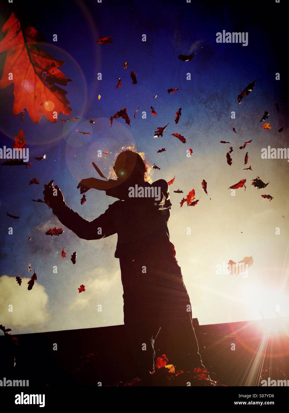 Girl falling silhouette hi-res stock photography and images - Alamy