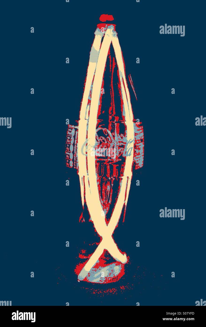 Glowing Coca Cola bottle Stock Photo - Alamy