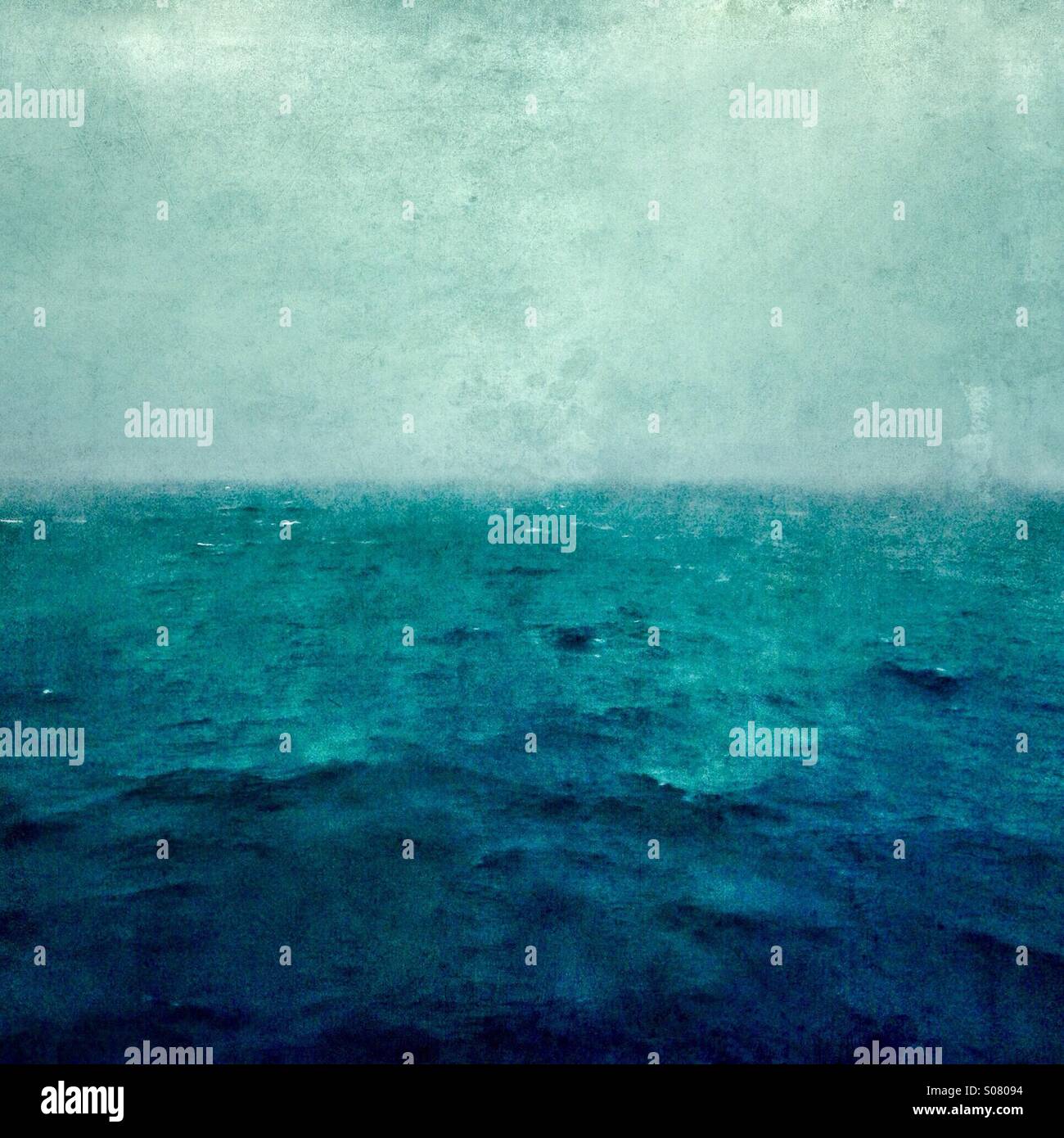 All at sea....... seascape with horizon line - a painterly seascape ...