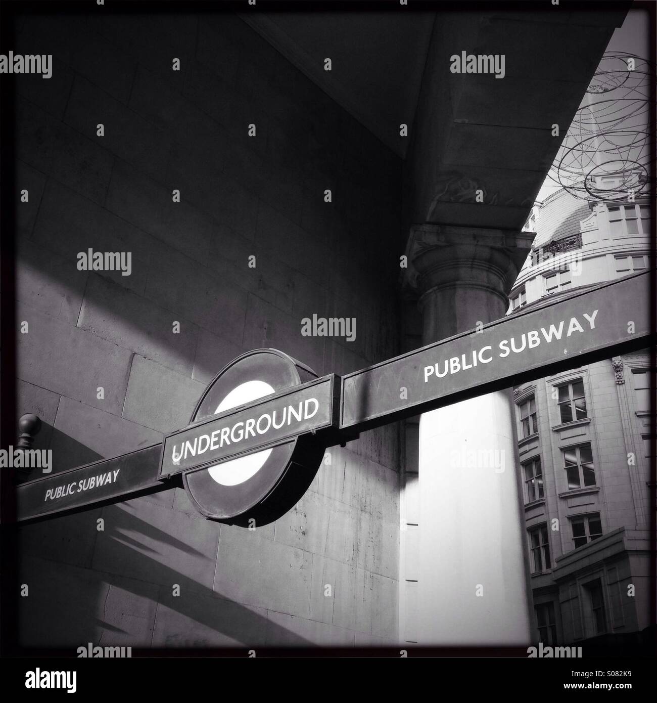 Public subway underground station sign Stock Photo - Alamy