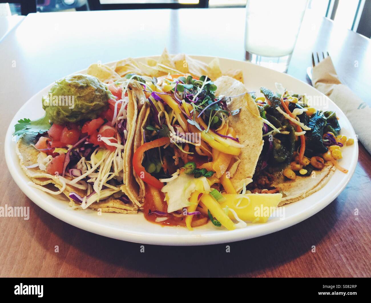 Vegetarian taco plate Stock Photo - Alamy