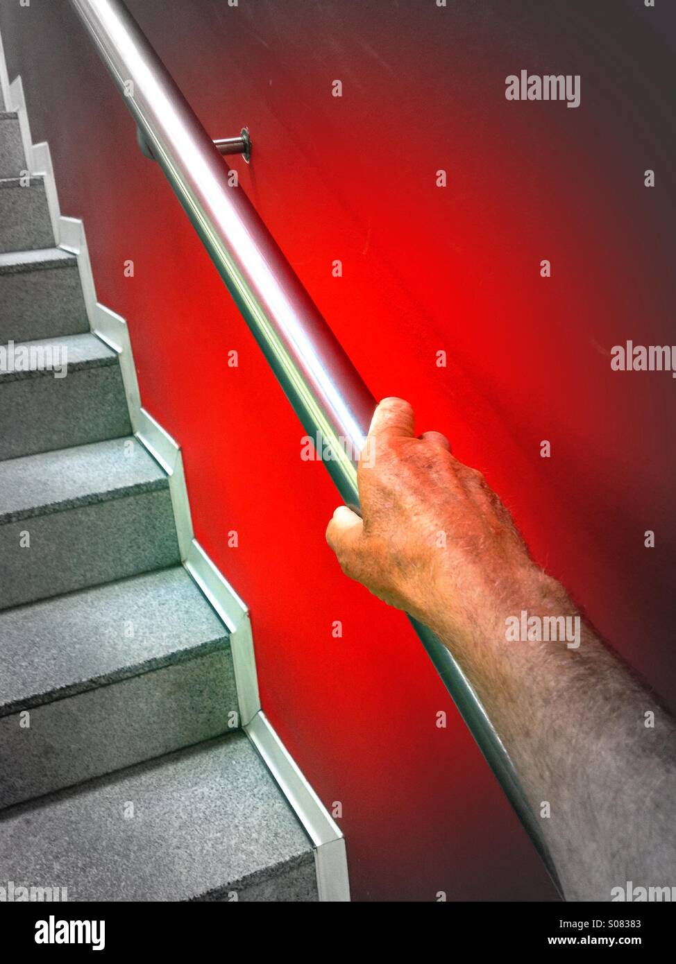 Hand rail on stairs hi-res stock photography and images - Alamy