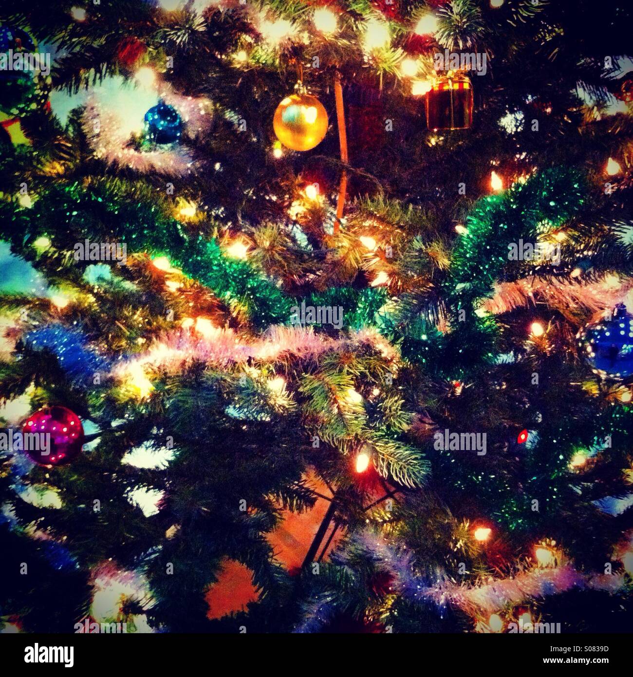 Detail of a christmas tree Stock Photo - Alamy