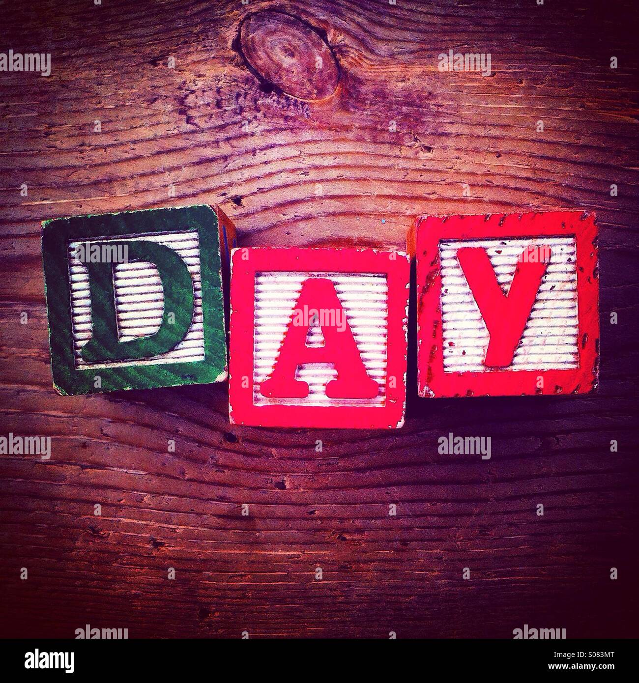Word DAY done with wood blocks toy Stock Photo - Alamy