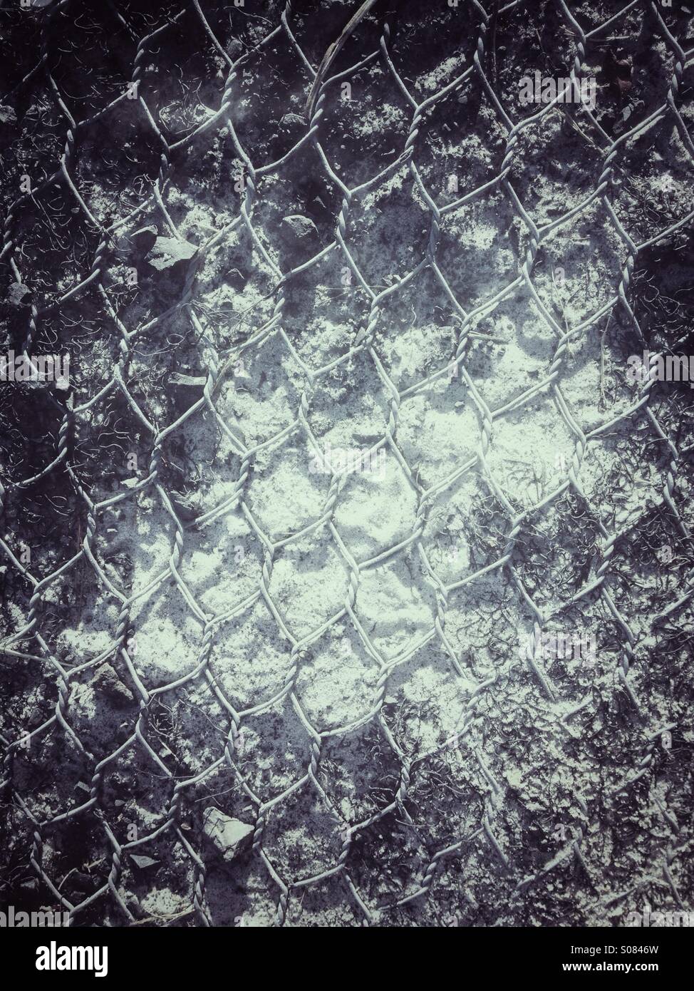 Fallen wire fence Stock Photo - Alamy