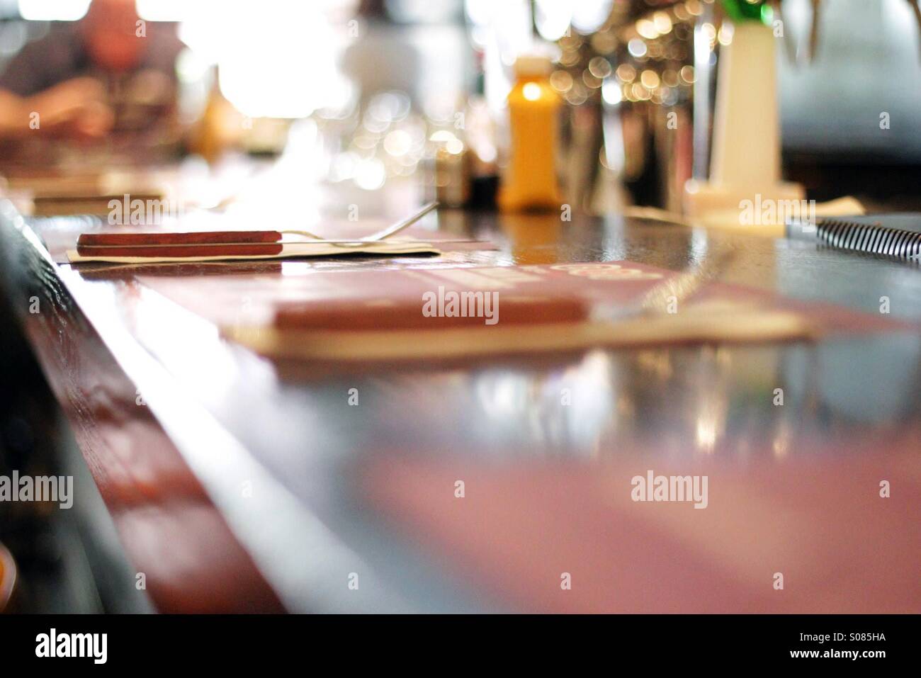 Restaurant bar table Stock Photo - Alamy