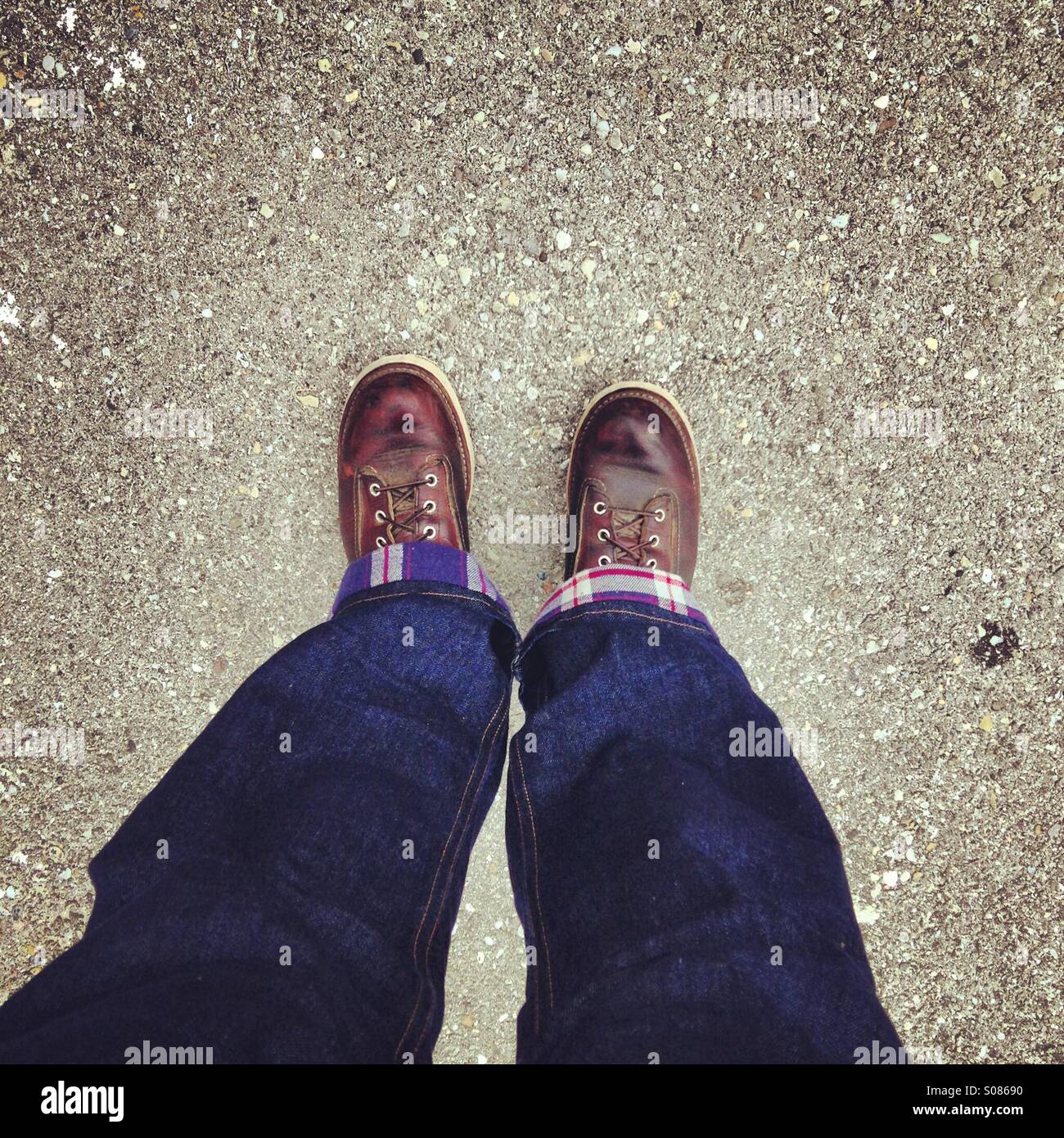 Jeans with Red Wings Stock Photo - Alamy