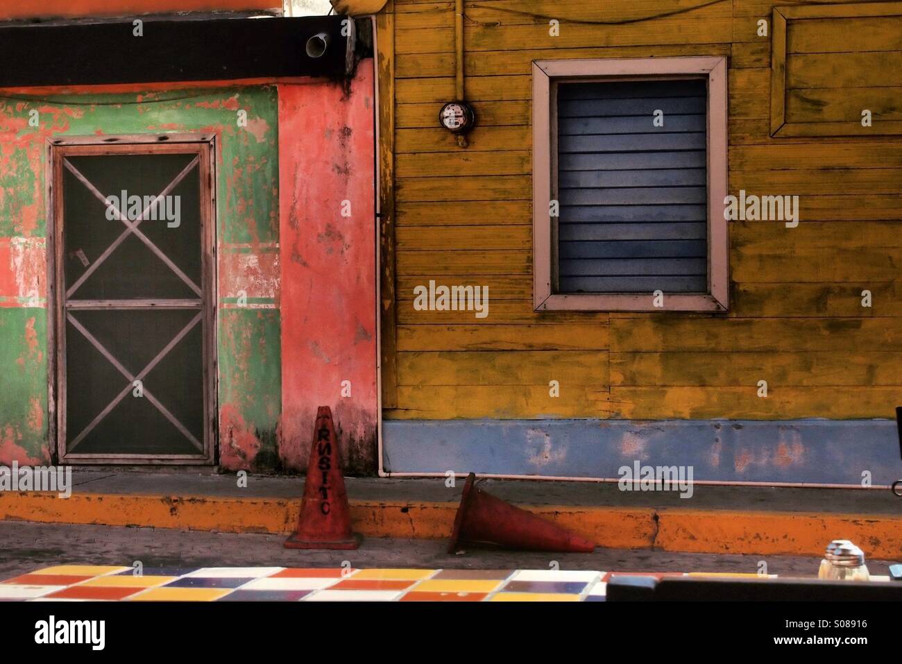Old sun weathered building in Mexican village Stock Photo - Alamy