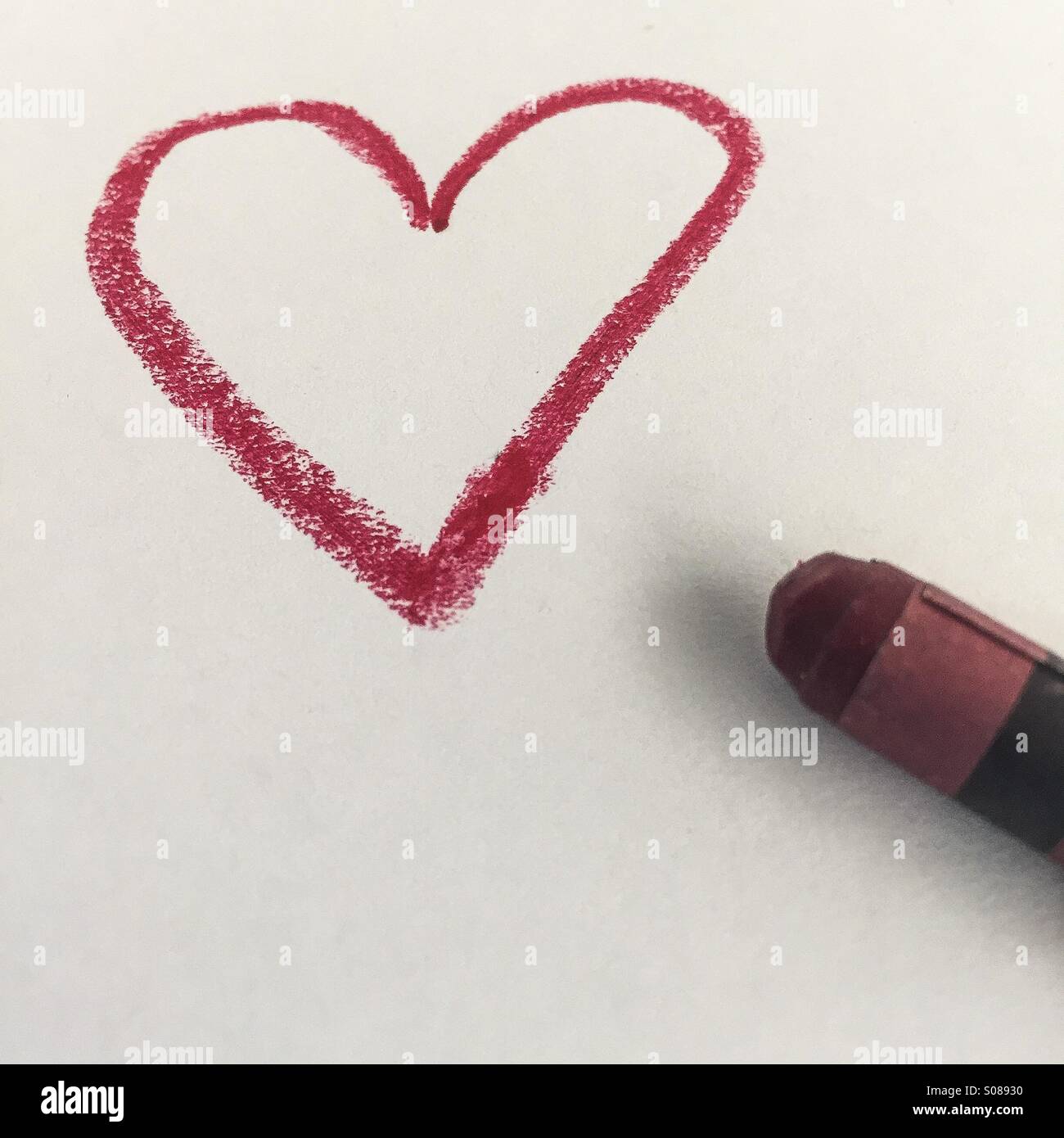 Crayon drawn red heart hi-res stock photography and images - Alamy