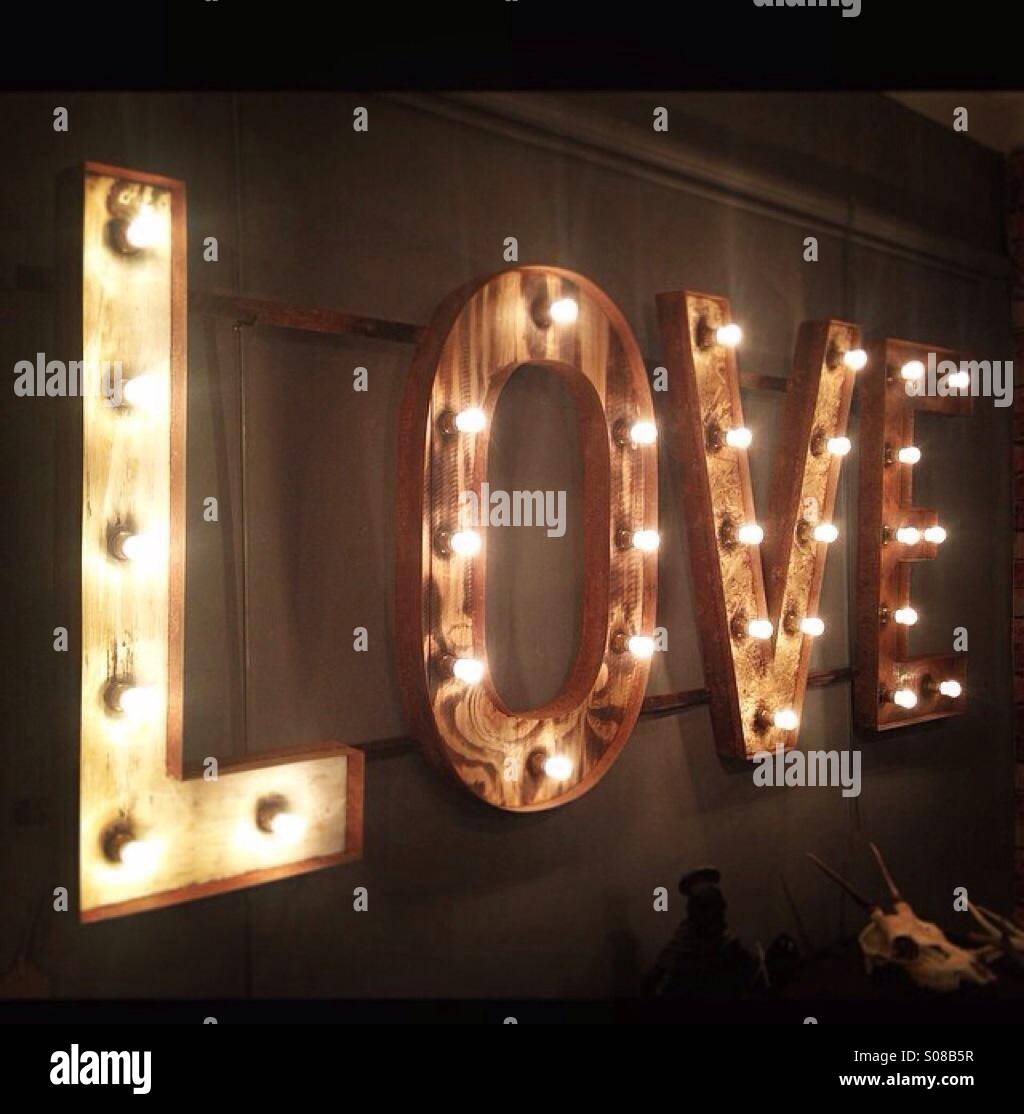 Love you in lights hi-res stock photography and images - Alamy