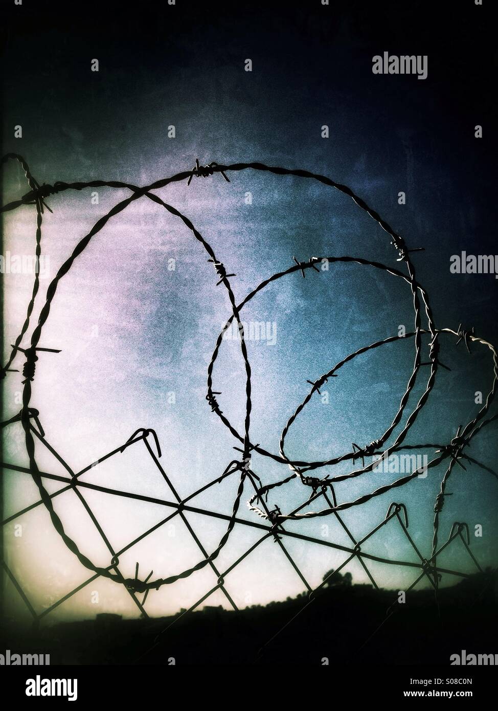 Barbed wire perimeter fence hi-res stock photography and images - Alamy