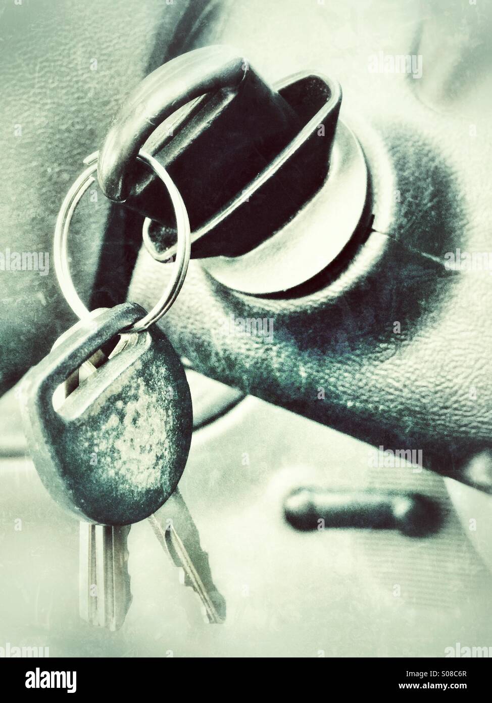 Car keys in vehicle ignition switch Stock Photo - Alamy