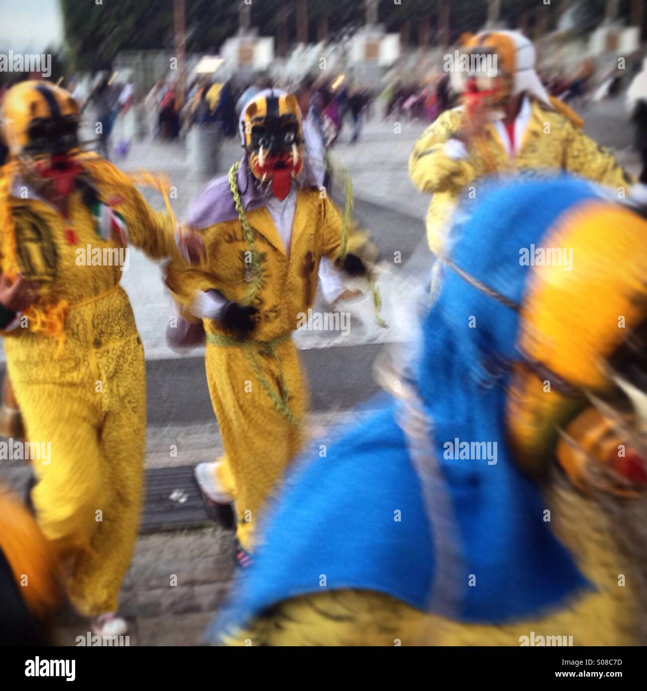 Dancers from Olinala, Guerrero, perfom the Danza de los Tecuanes ...