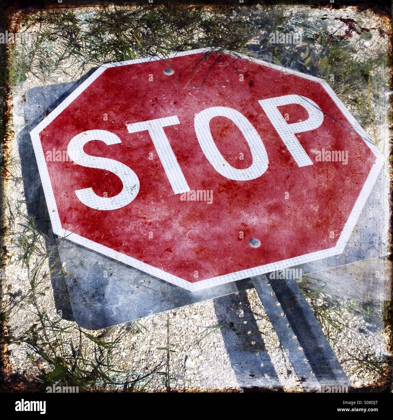 Fallen Stop Sign High Resolution Stock Photography and Images - Alamy