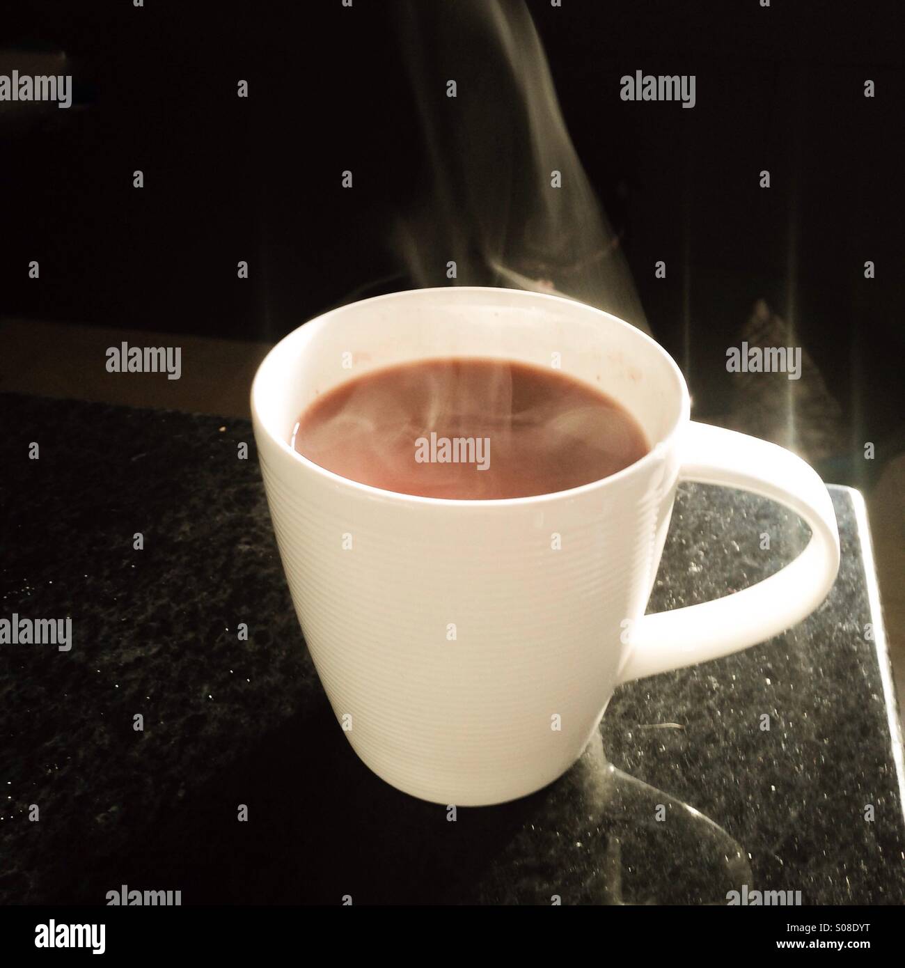 Steaming hot morning tea Stock Photo - Alamy
