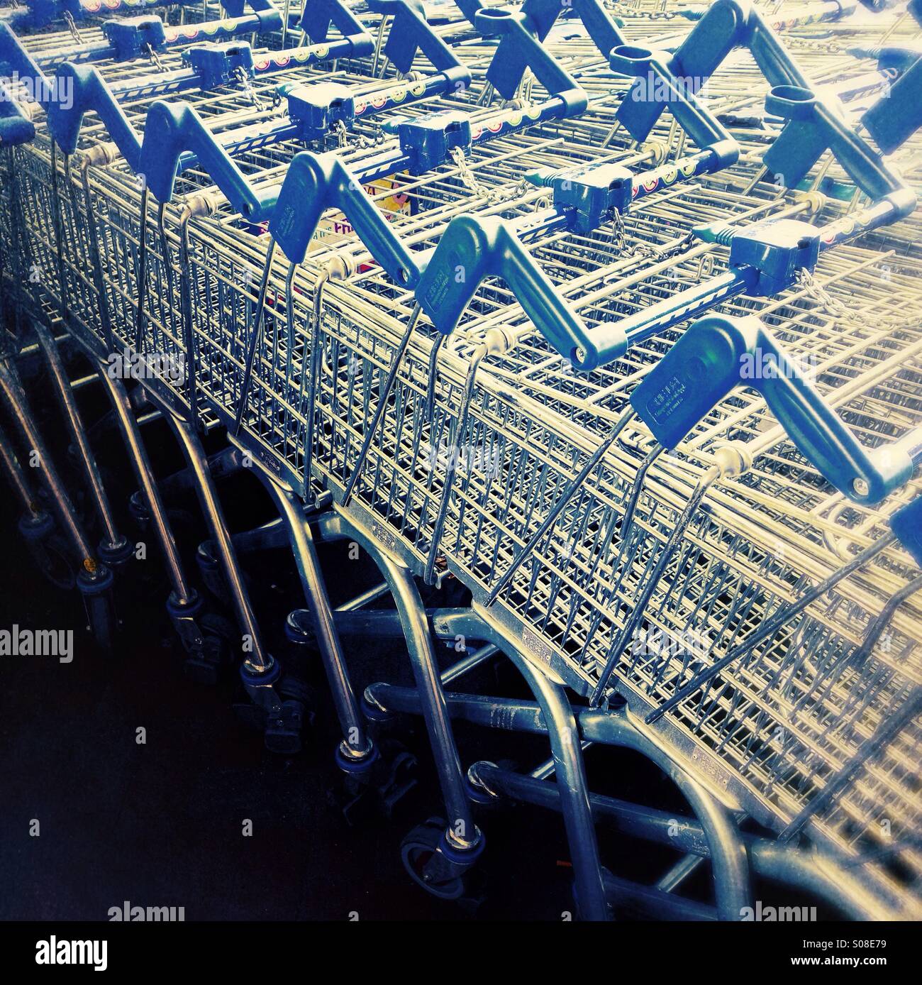 Shopping trolleys - supermarket trolleys Stock Photo - Alamy