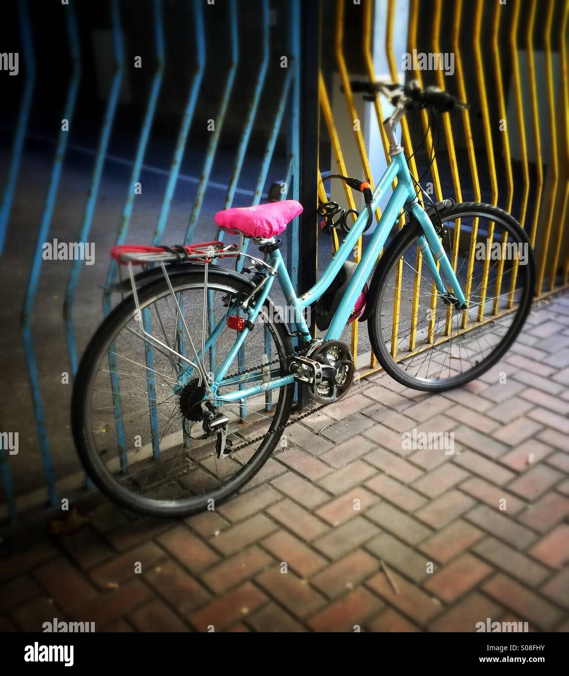 Bike and barrier Stock Photo - Alamy