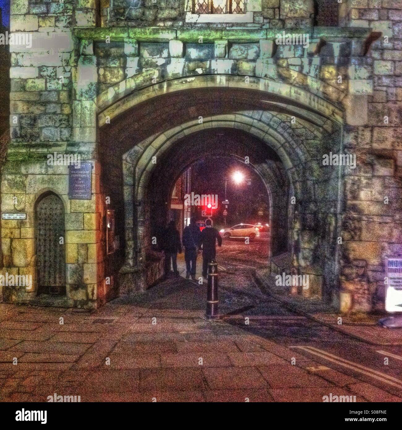 Monk Bar at night York North Yorkshire England UK Stock Photo - Alamy