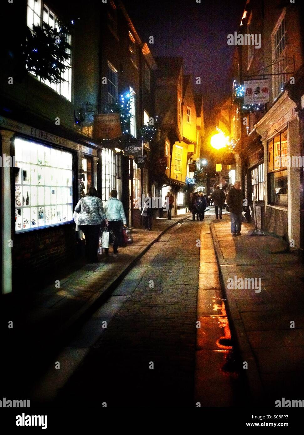 The Shambles at night York North Yorkshire England UK Stock Photo - Alamy