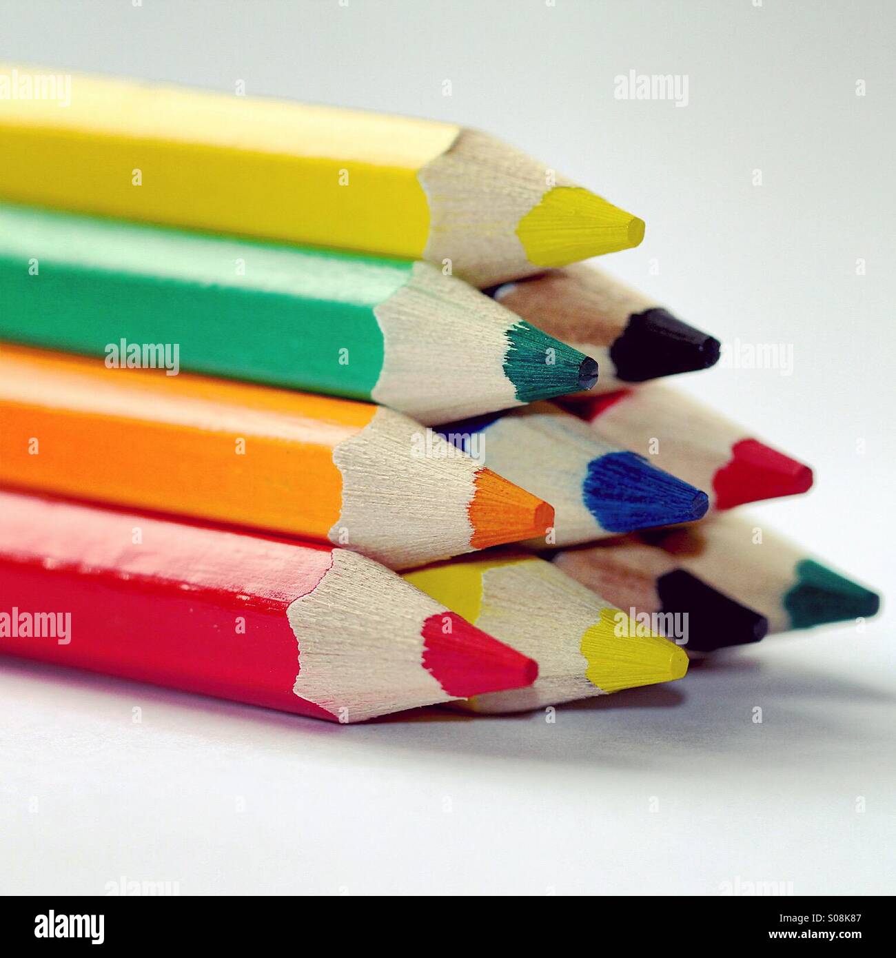 Chunky colourful pencils Stock Photo - Alamy