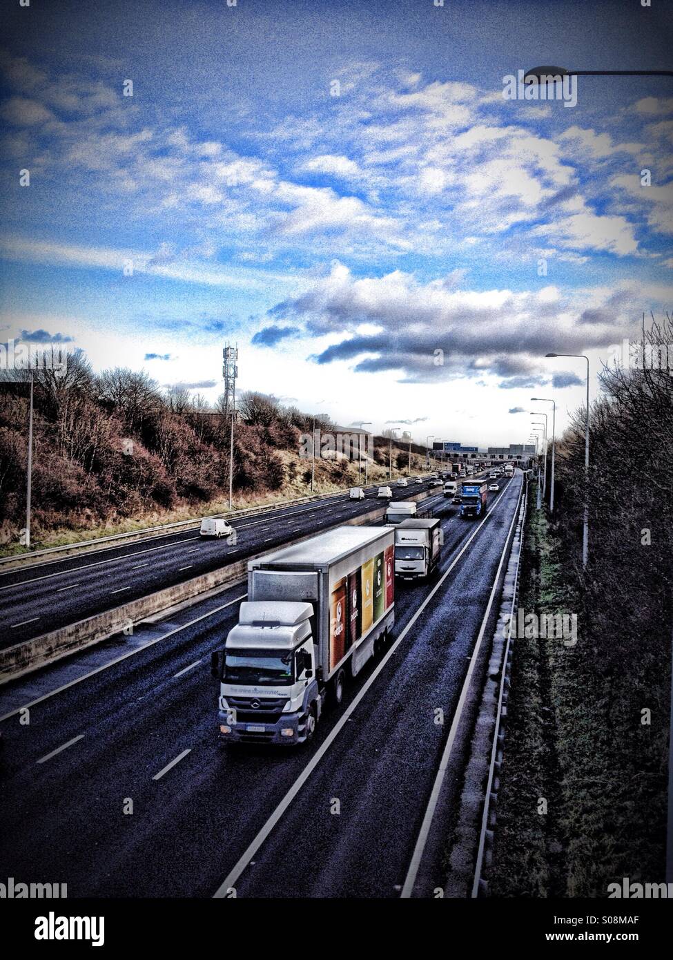 Traffic on the M62 Leeds motorway Stock Photo - Alamy