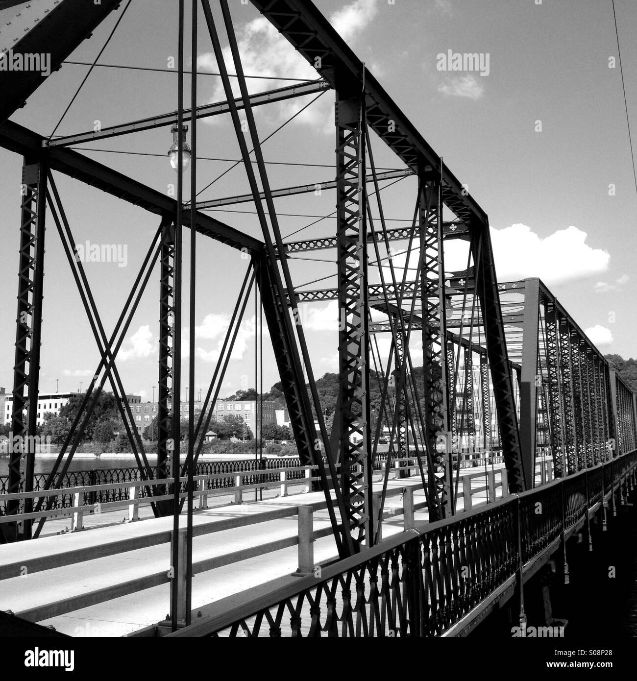 Summer street bridge Black and White Stock Photos & Images - Alamy