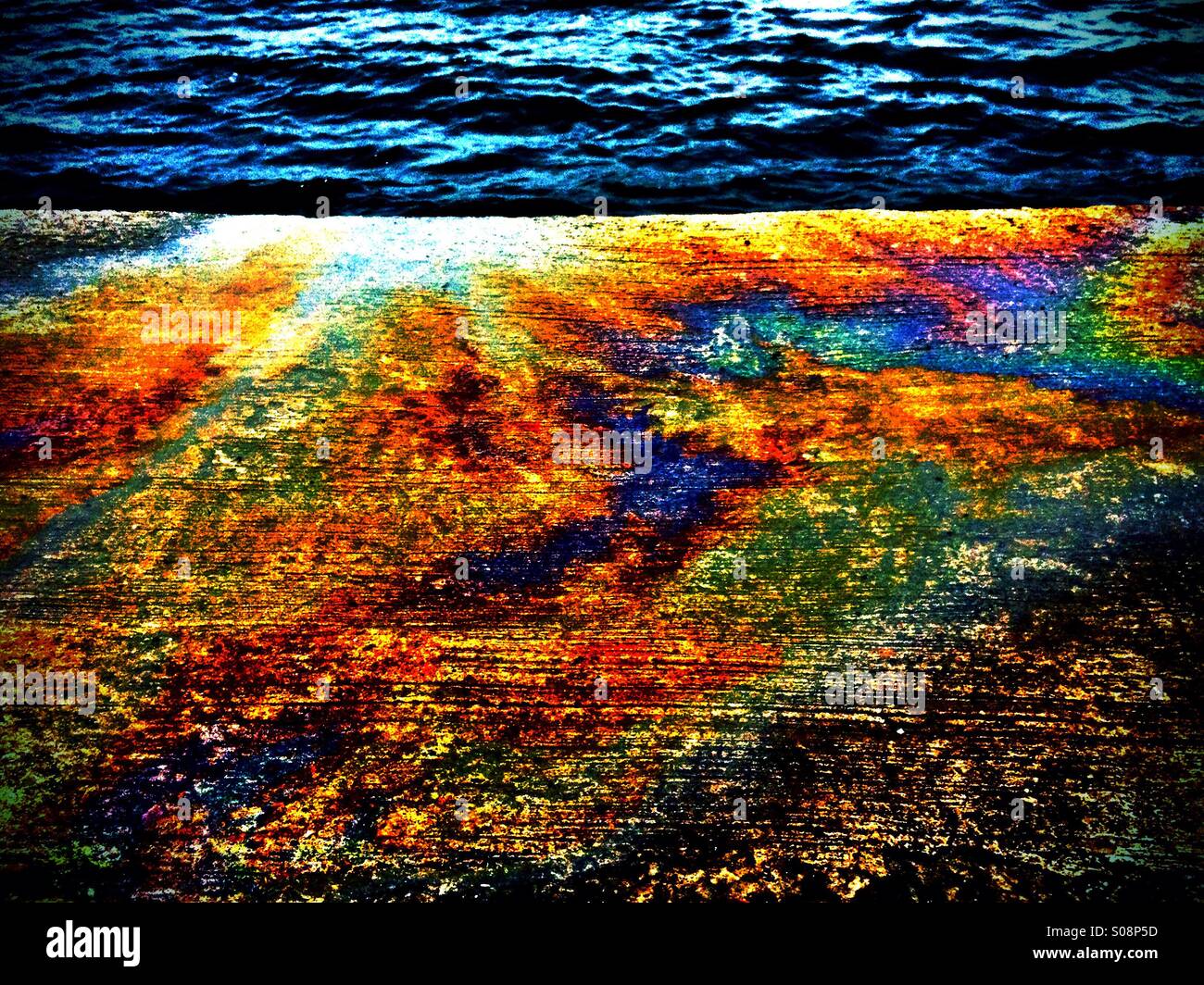 Oil Spill Colour Scene Stock Photo - Alamy