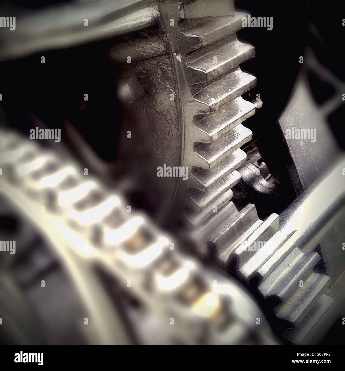 Silver gears hi-res stock photography and images - Alamy