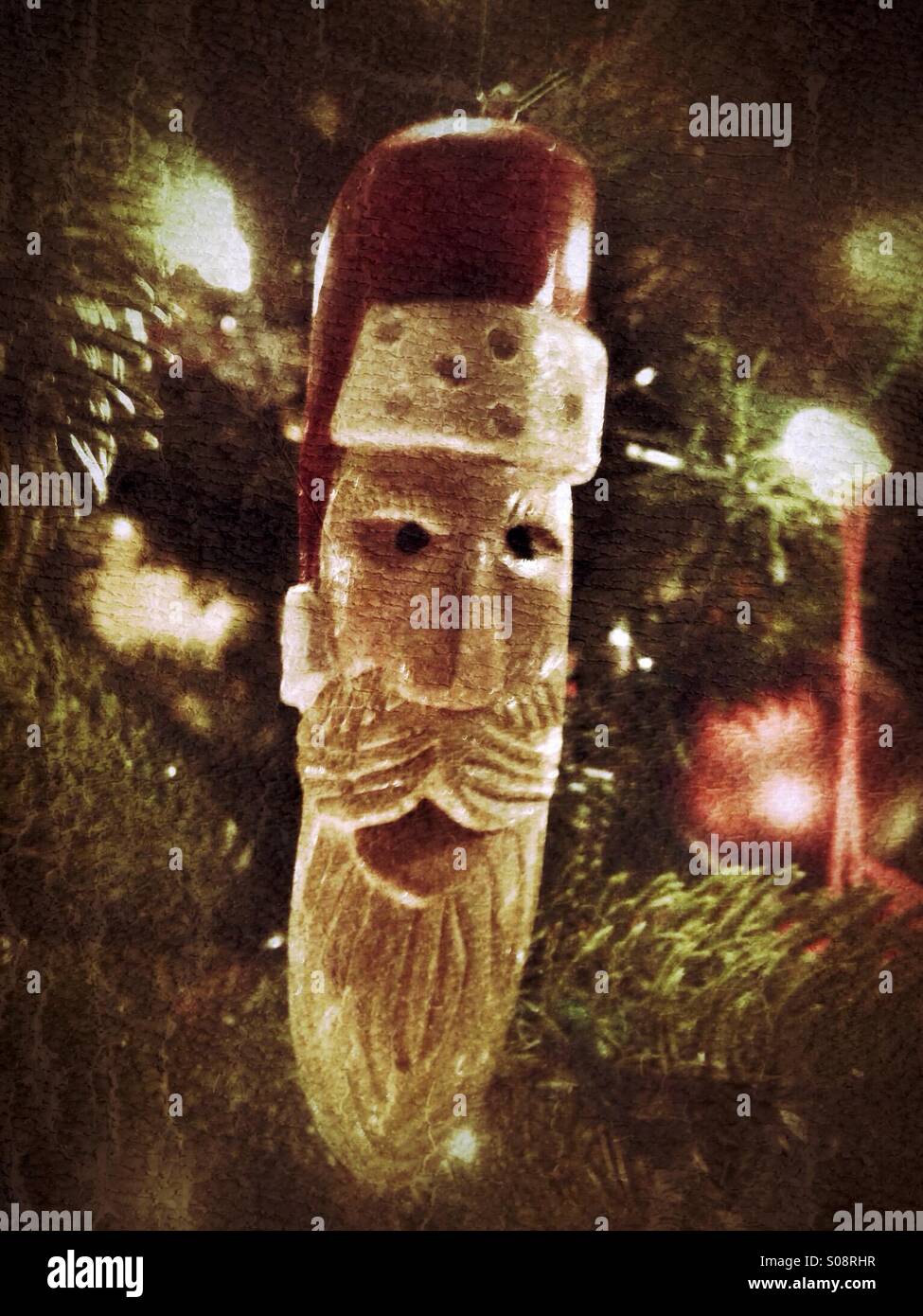 A rustic hand carved Father Christmas Stock Photo - Alamy