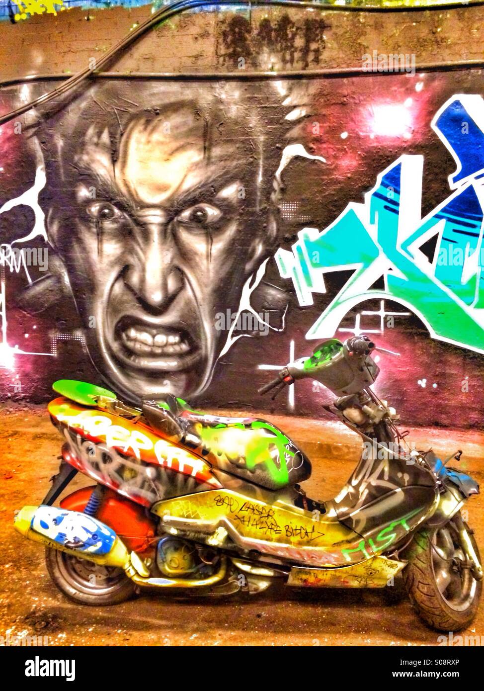 Motorbike graffiti hi-res stock photography and images - Alamy