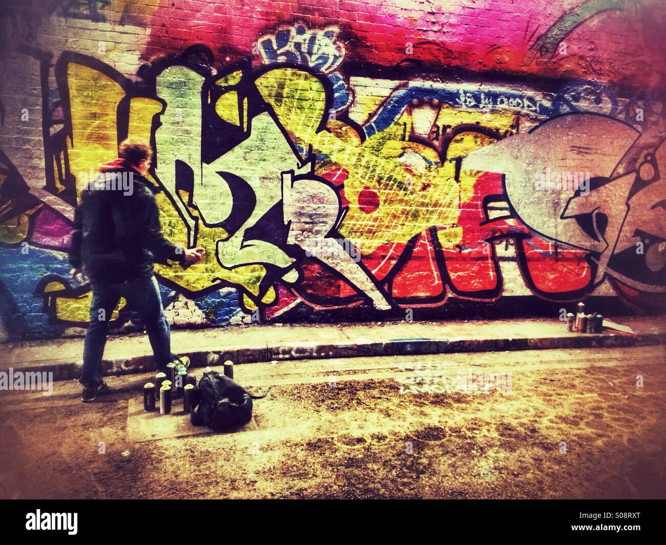 Graffiti artist and his work hi-res stock photography and images - Alamy