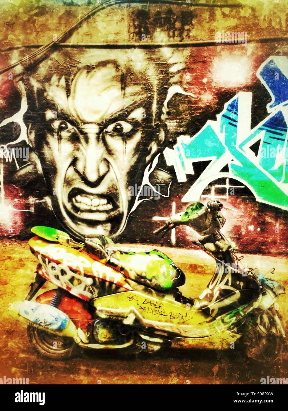 Motorbike graffiti hi-res stock photography and images - Alamy